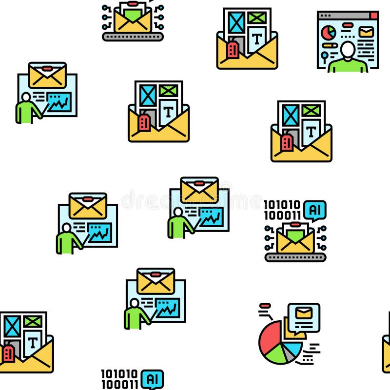 Email Marketing Internet Web Vector Seamless Pattern Stock Vector ...
