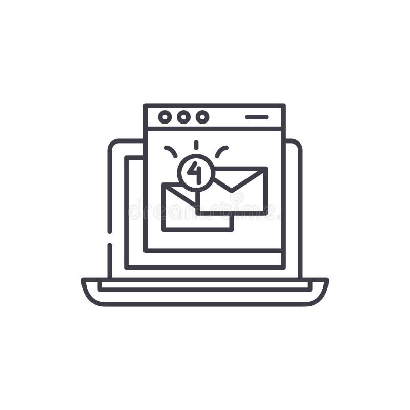 Email Marketing Line Icon Concept. Email Marketing Vector Linear ...