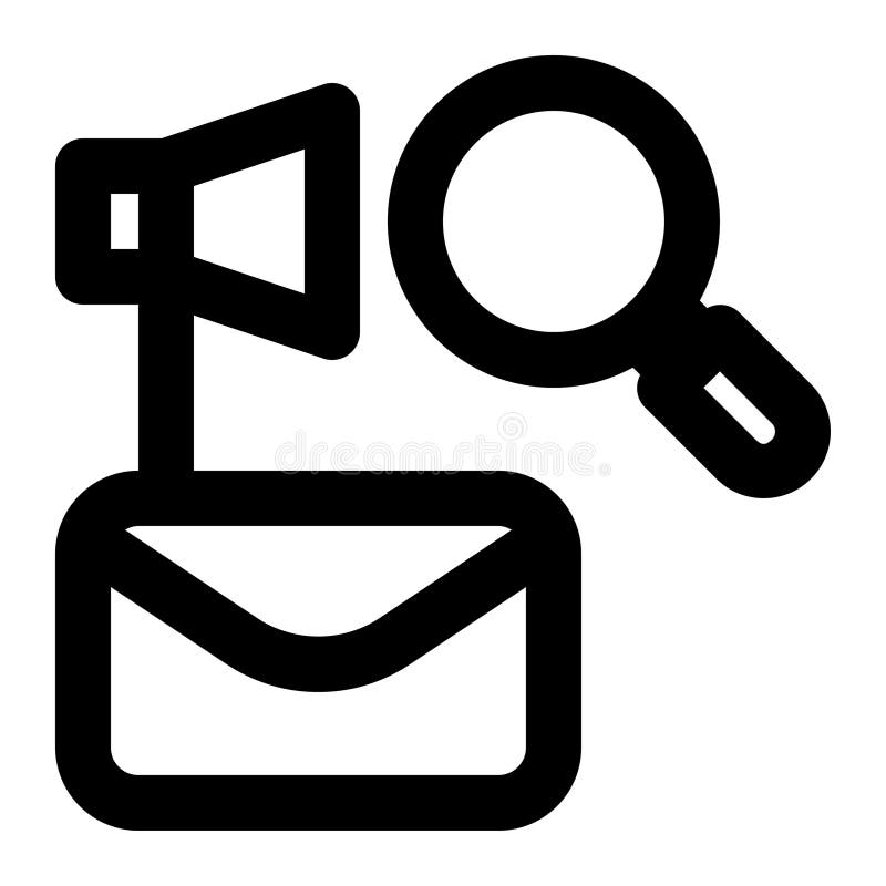 Email Marketing Research Outline Icon Stock Image - Illustration of ...