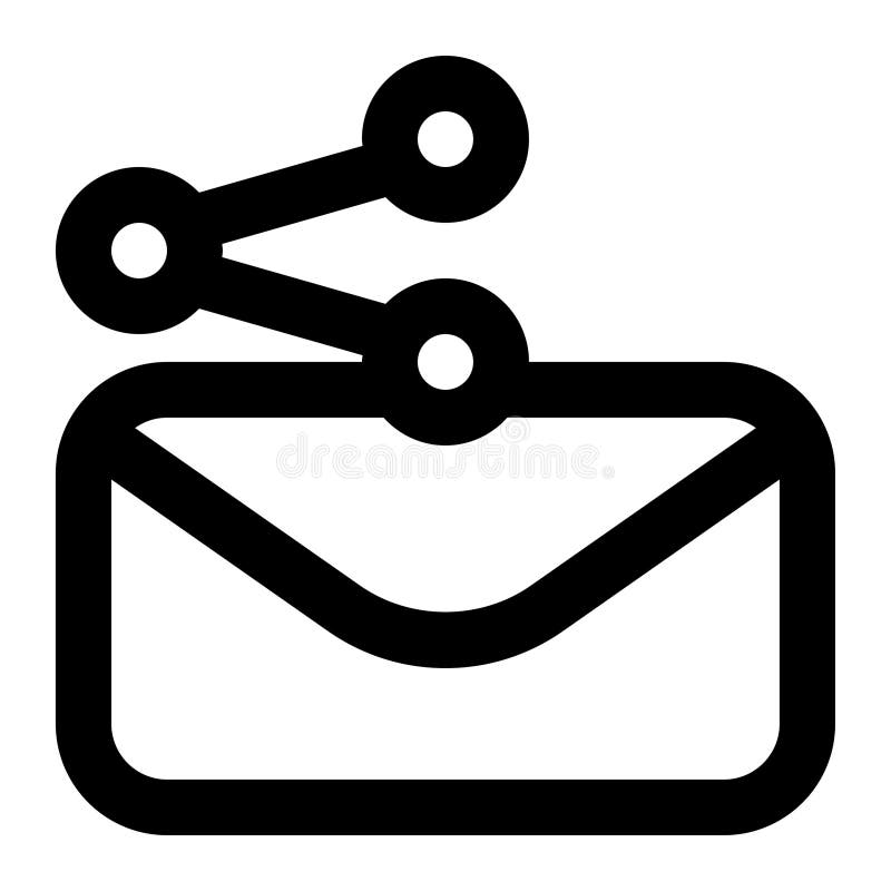 Email Sharing Outline Icon stock illustration. Illustration of sharing ...