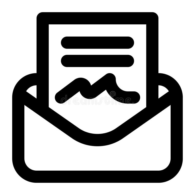 Email Signature Outline Icon Stock Photo - Illustration of signature ...