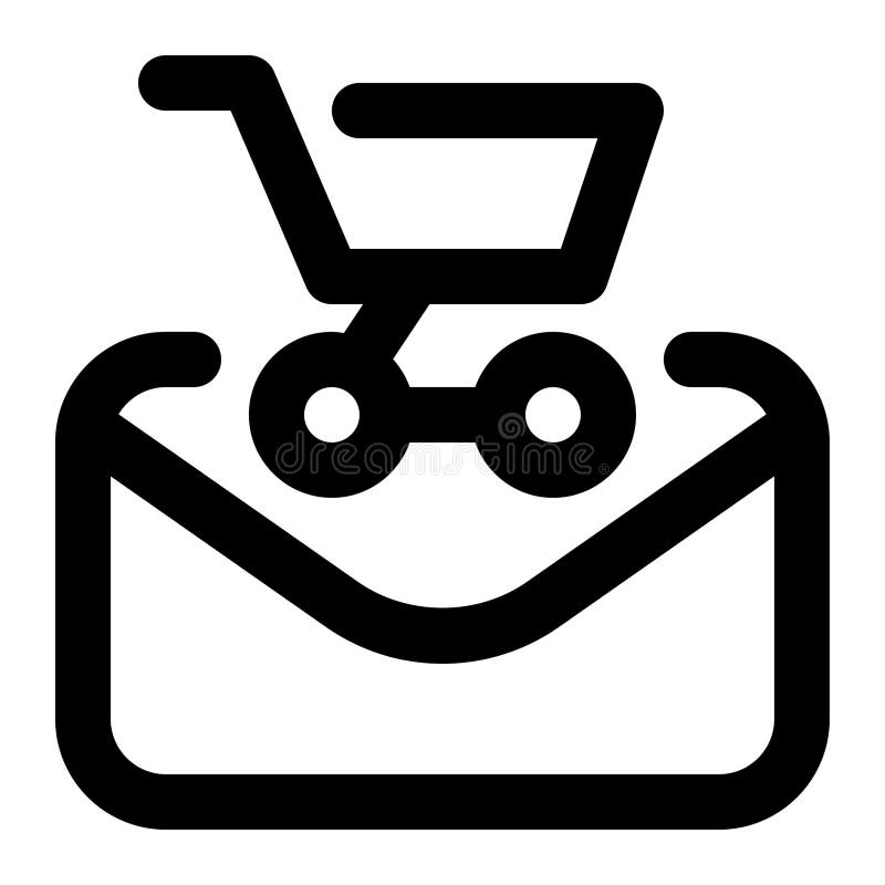 Email Shop Outline Icon stock image. Illustration of shopping - 359792097