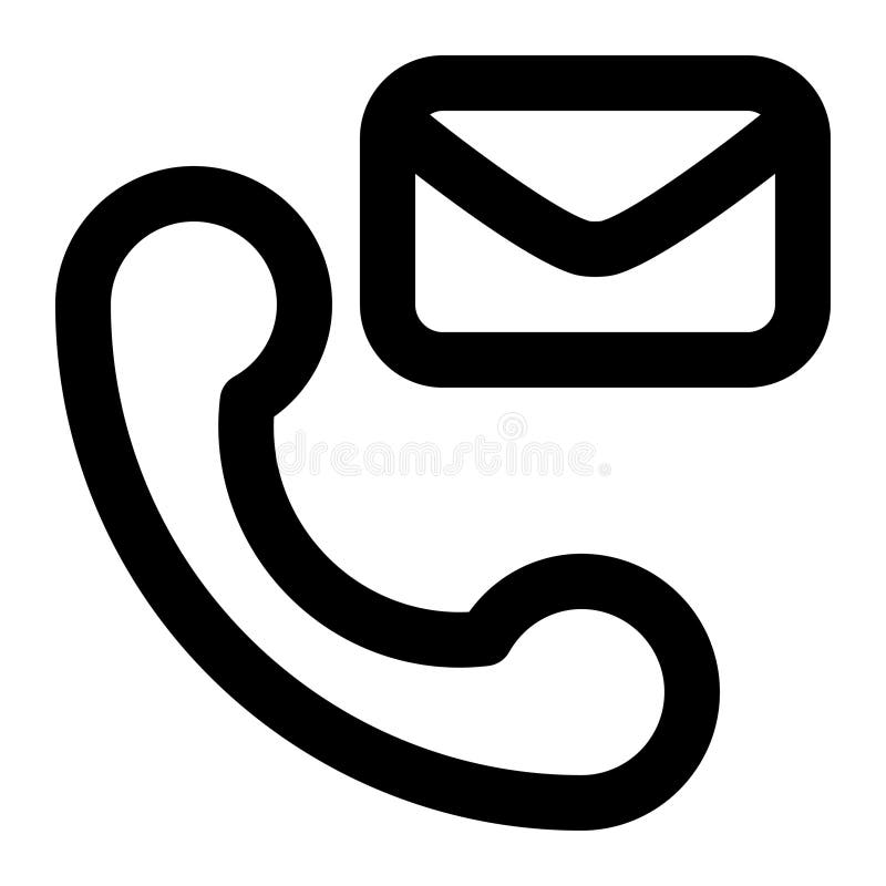 Email Calling Outline Icon stock illustration. Illustration of icon ...