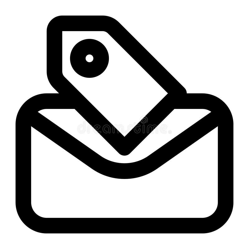 Email Tags Outline Icon stock image. Illustration of mobile - 359792809