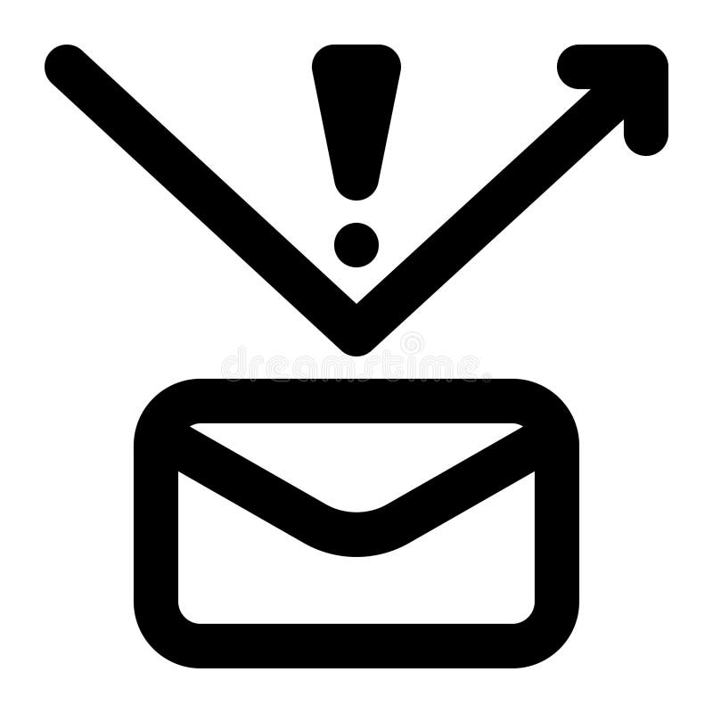 Email Bounce Outline Icon stock illustration. Illustration of banned ...