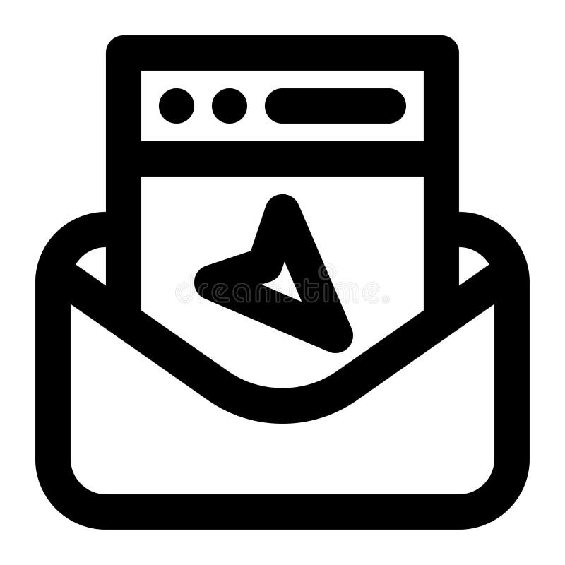 Landing Page Email Marketing Outline Icon Stock Photo - Illustration of ...