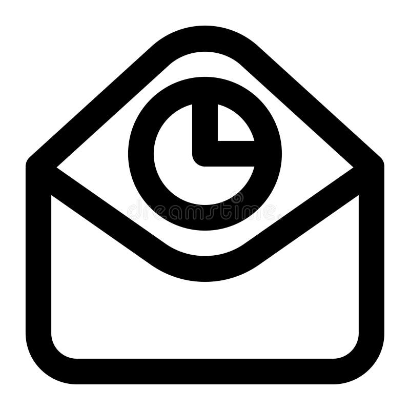 Email Open Rate Outline Icon Stock Photo - Illustration of open, rate ...