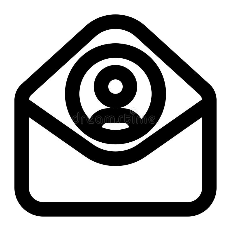 Personalized Email Outline Icon Stock Image - Illustration of outline ...