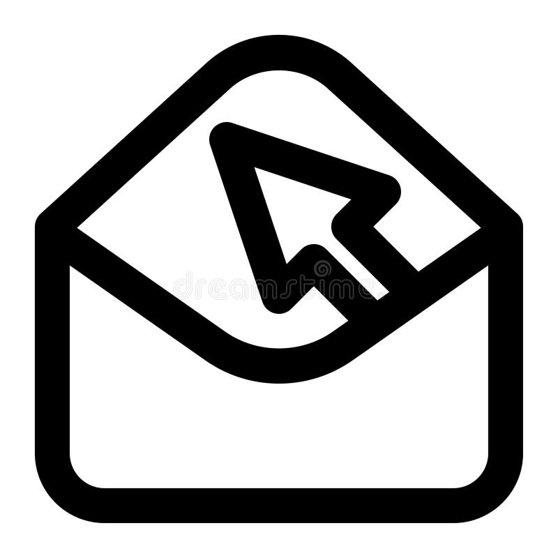 Click Mail Outline Icon stock photo. Illustration of presentation ...