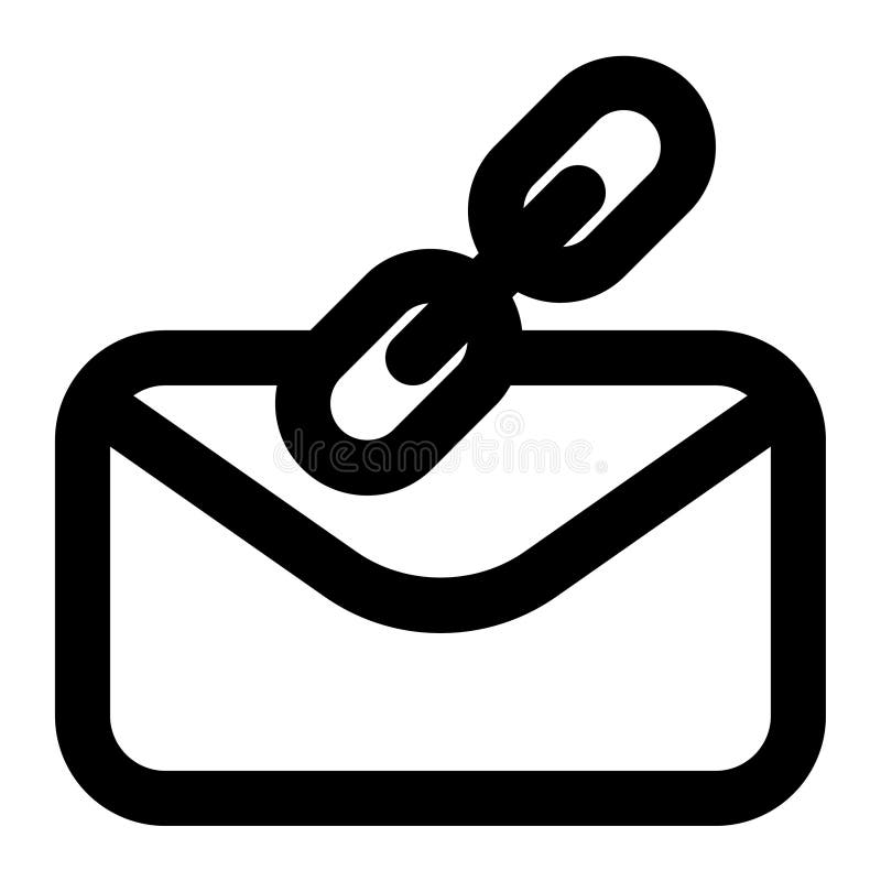 Email Link Outline Icon stock illustration. Illustration of link ...
