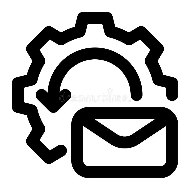 Email Autoresponder, Auto Reply Outline Icon Stock Illustration ...