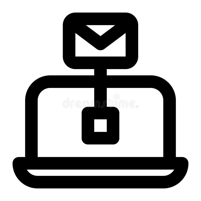 Email Client, Email Application Outline Icon Stock Illustration ...