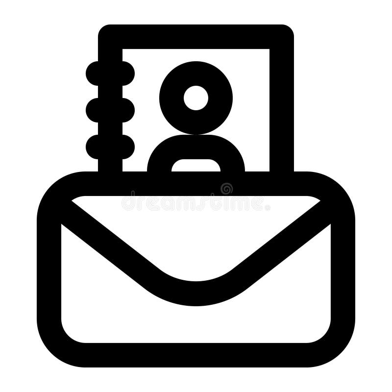 Email Contact, Sender & Recipient Outline Icon Stock Photo ...