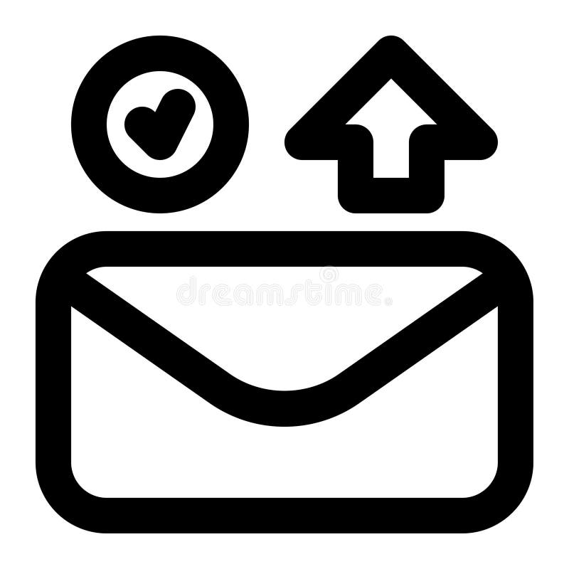 Email Delivered, Sent Message Outline Icon Stock Photo - Illustration ...