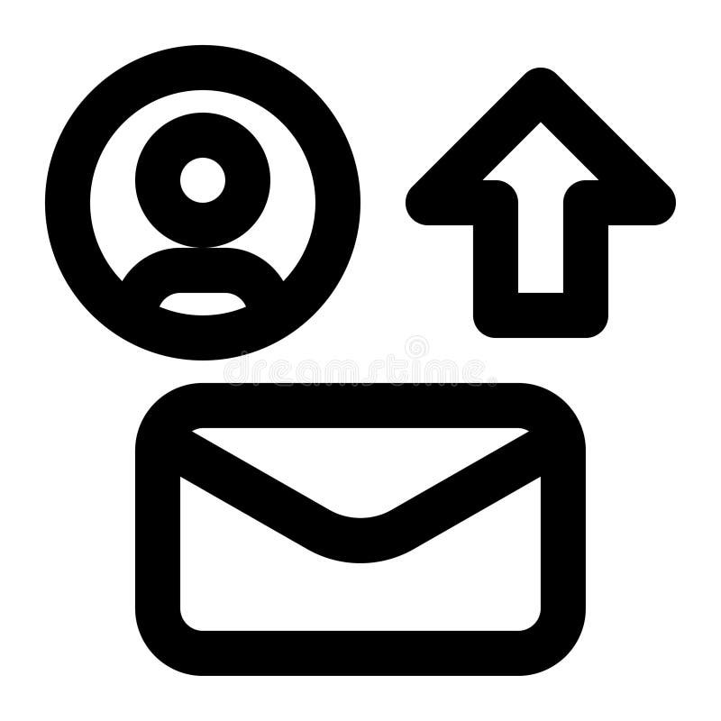 Email Sender, Mailing & Delivery Outline Icon Stock Illustration ...