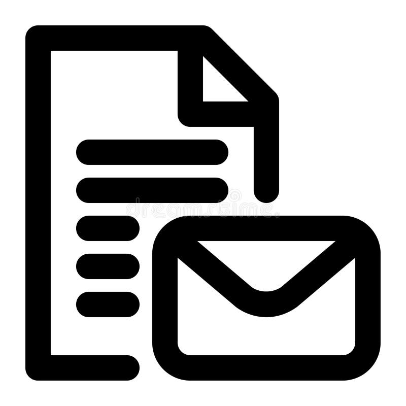 Email Template, Newsletter Outline Icon Stock Photo - Illustration of ...