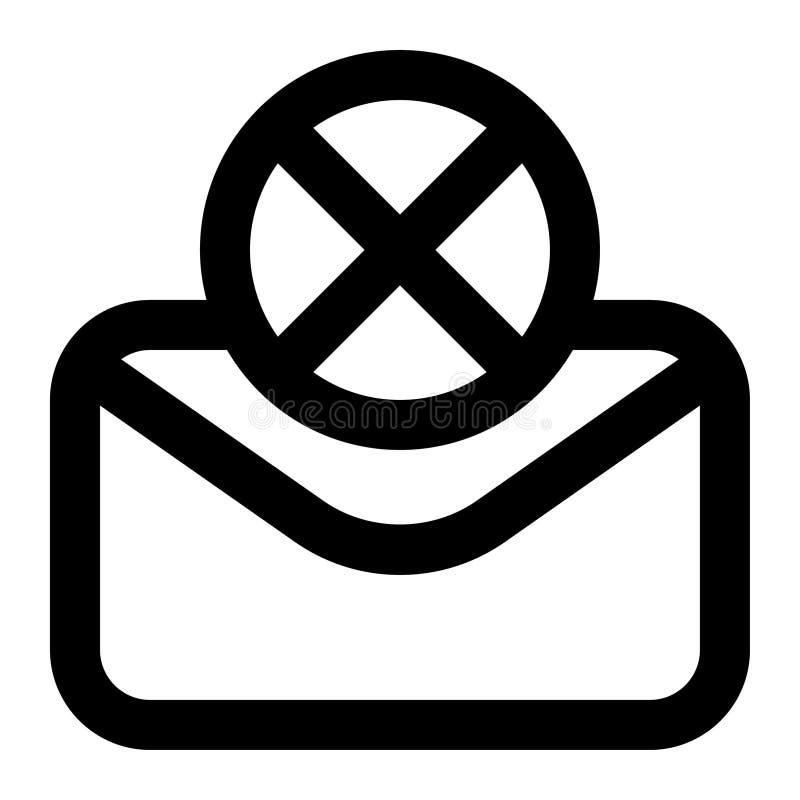 Blocked Email, Spam Filter Outline Icon Stock Image - Illustration of ...