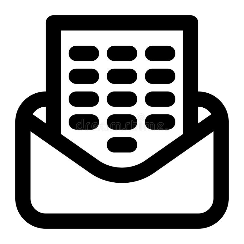 Email Draft, Email Template Outline Icon Stock Illustration ...