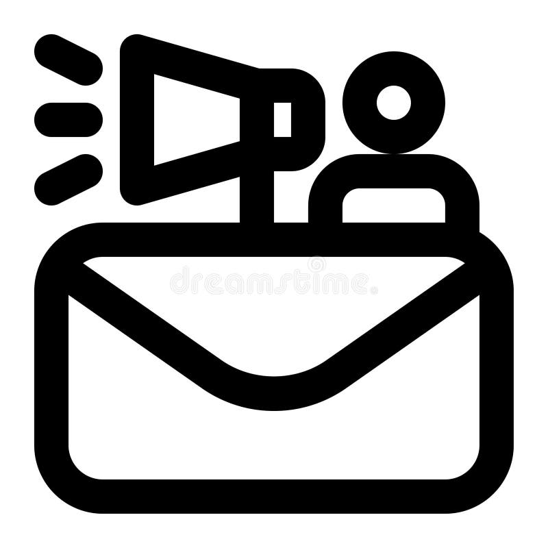 Email Marketer, Digital Marketer Outline Icon Stock Image ...