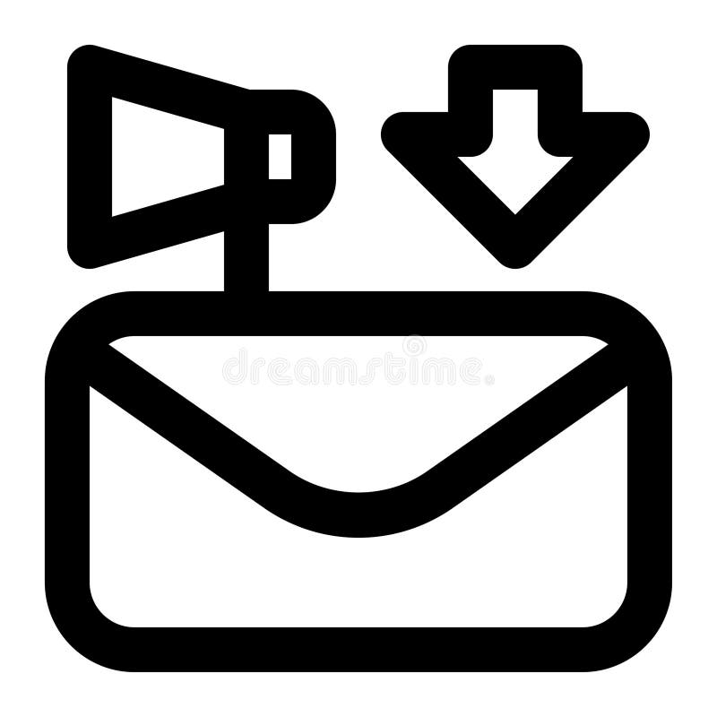 Email Inbox, Campaign Promotion Outline Icon Stock Illustration ...