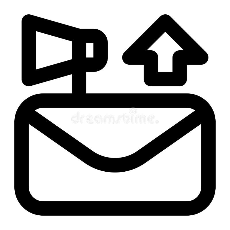 Sent Email, Email Delivery Outline Icon Stock Image - Illustration of ...