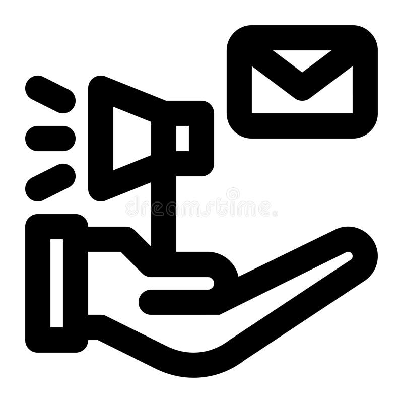 Email Services, Marketing Provider Outline Icon Stock Photo ...