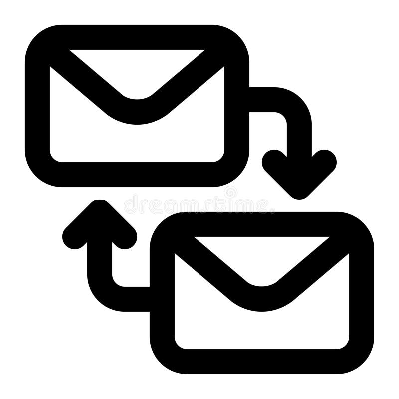 Follow-up Email, Auto Responder Outline Icon Stock Illustration ...