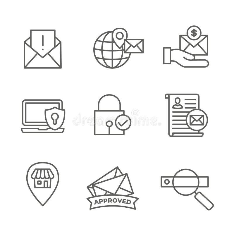 Email Marketing Rules - Regulations Icon Set Stock Vector ...
