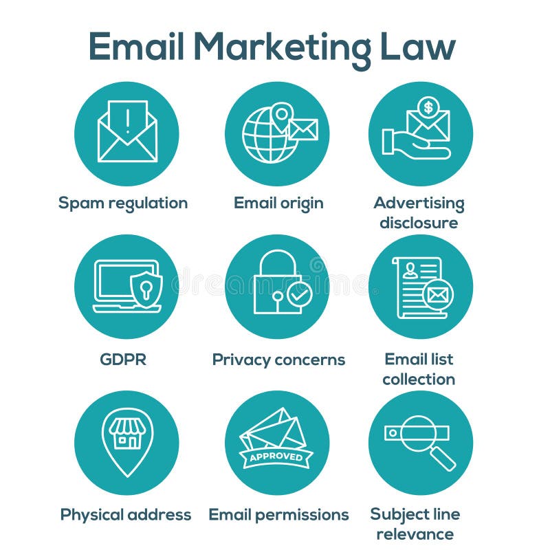 Email Marketing Rules - Regulations Icon with Physical Address Idea ...