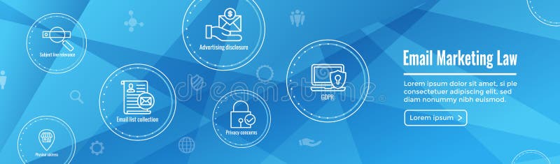 Email Marketing Rules and Regulations Icon Set & Web Header Banner ...