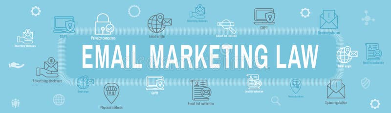 Email Marketing Rules and Regulations Icon Set & Web Header Banner ...