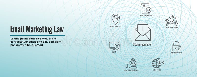Email Marketing Rules and Regulations Icon Set & Web Header Banner ...