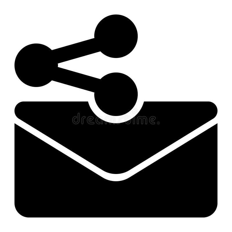 Email Sharing Glyph Solid Icon Stock Illustration - Illustration of ...