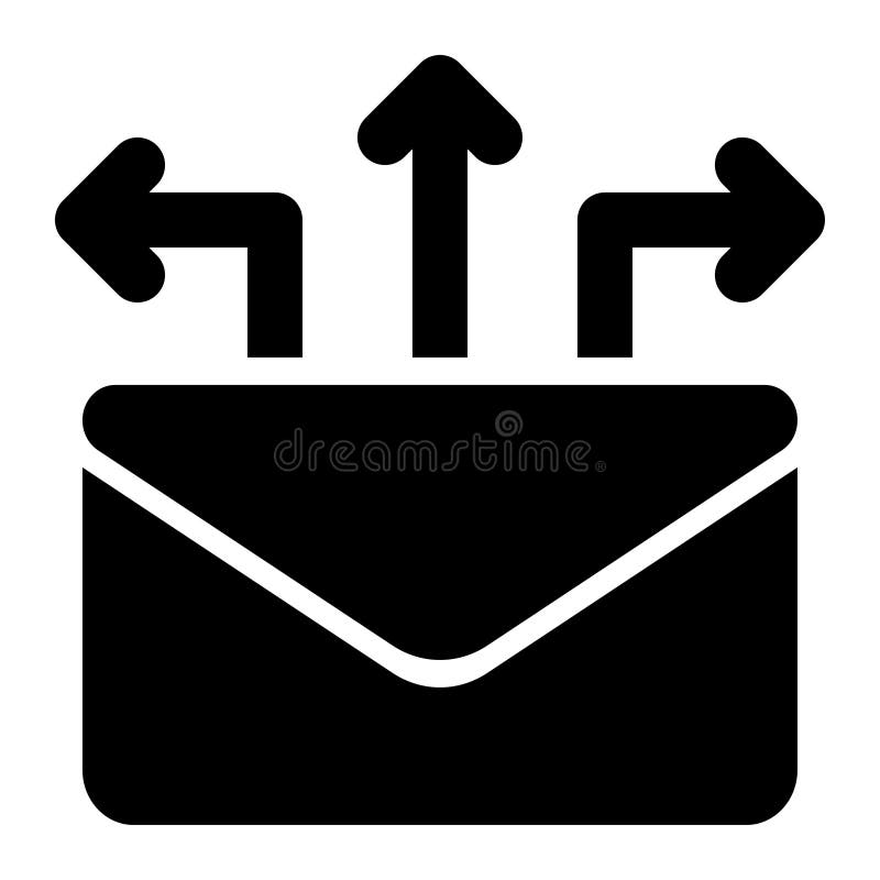 Email Deliverability Glyph Solid Icon Stock Photo - Illustration of ...