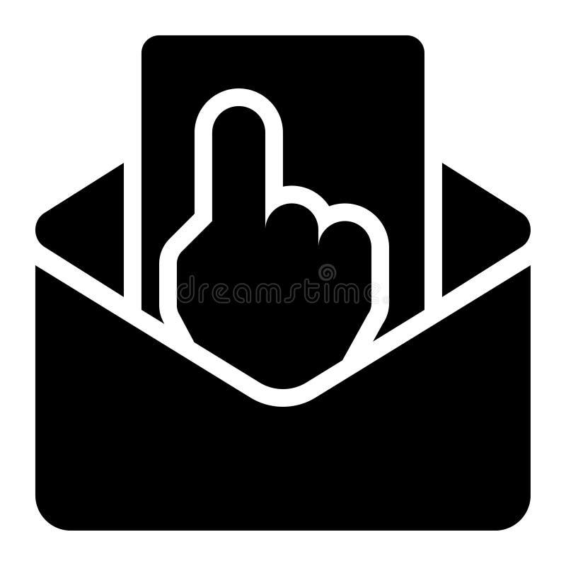 Interactive Email Glyph Solid Icon Stock Illustration - Illustration of ...
