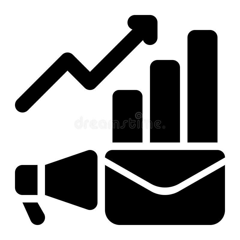 Email Marketing Analytics Glyph Solid Icon Stock Illustration ...