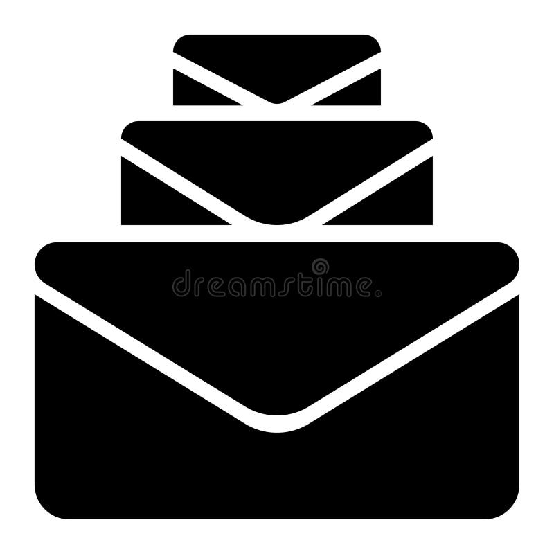 Email Queue Glyph Solid Icon Stock Image - Illustration of queue ...