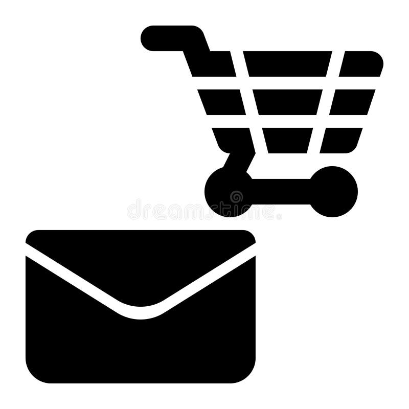 Email Shop Glyph Solid Icon Stock Photo - Illustration of shopping ...
