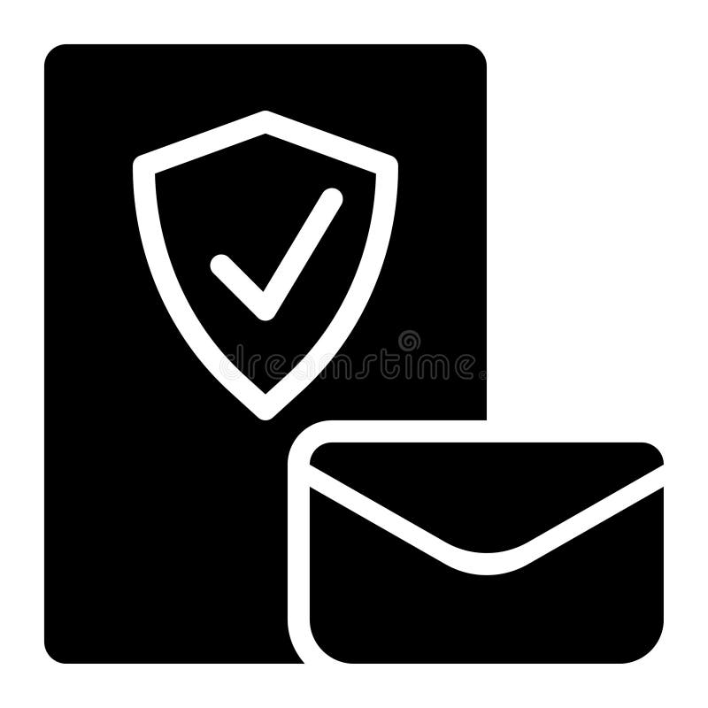 Privacy Policy Glyph Solid Icon Stock Photo - Illustration of email ...