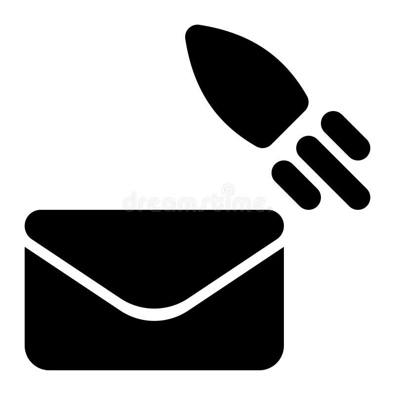Responsive Email Glyph Solid Icon Stock Illustration - Illustration of ...