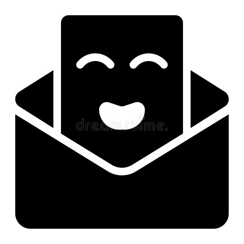 Welcome Email Glyph Solid Icon Stock Illustration - Illustration of ...
