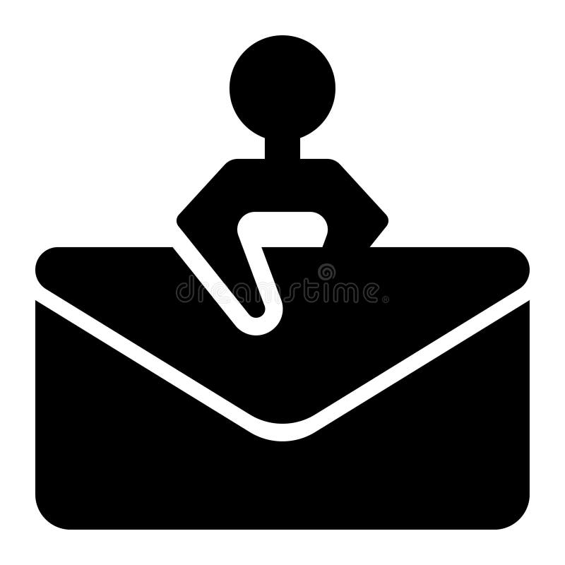 Email Harvesting Glyph Solid Icon Stock Illustration - Illustration of ...