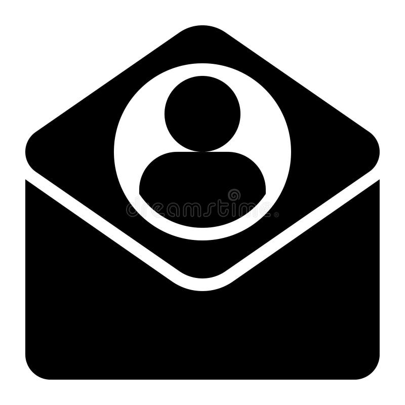 Personalized Email Glyph Solid Icon Stock Image - Illustration of ...