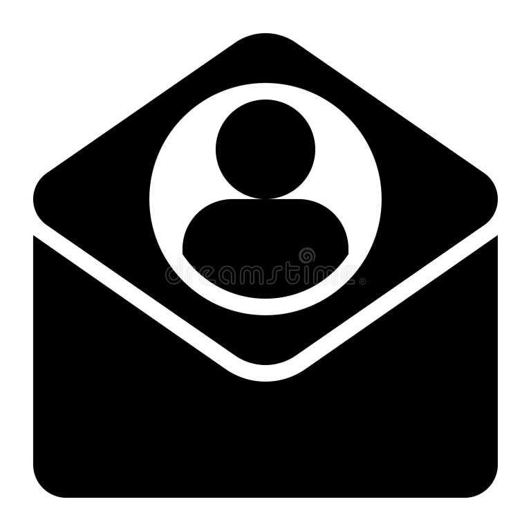 Personalized Email Glyph Solid Icon Stock Image - Illustration of ...