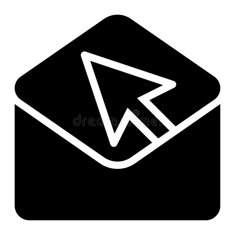 Click Mail Glyph Solid Icon Stock Photo - Illustration of mail, icon ...
