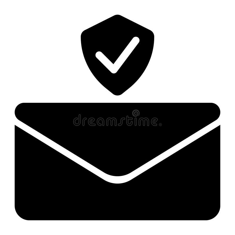 Email Security Glyph Solid Icon Stock Illustration - Illustration of ...
