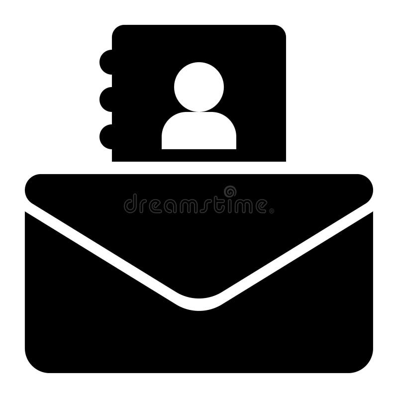 Email Contact, Sender & Recipient Glyph Solid Icon Stock Illustration ...