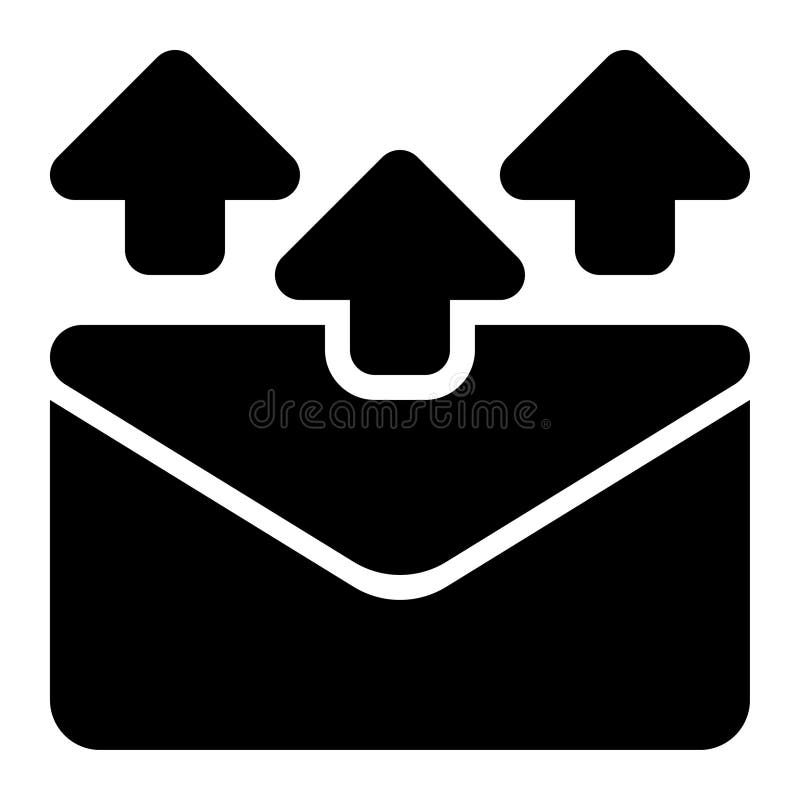 Bulk Mail, Mass Emailing Glyph Solid Icon Stock Photo - Illustration of ...
