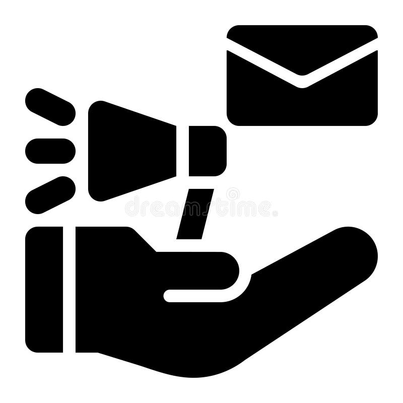 Email Marketing Services, Provider Glyph Solid Icon Stock Illustration ...