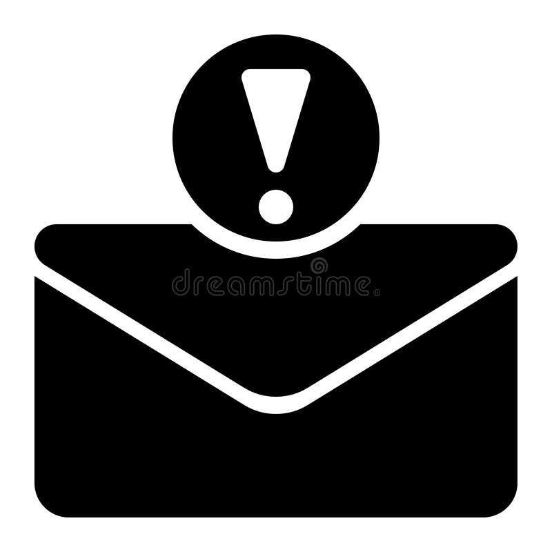 Important, Urgent Email Glyph Solid Icon Stock Illustration ...